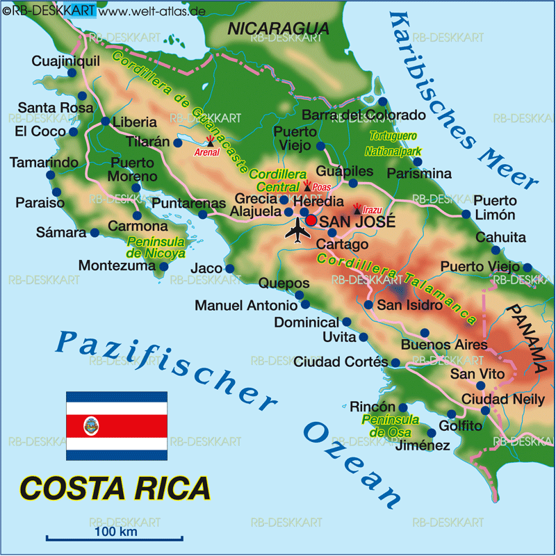 Karte Costa Rica - goudenelftal Karte Costa Rica - goudenelftal