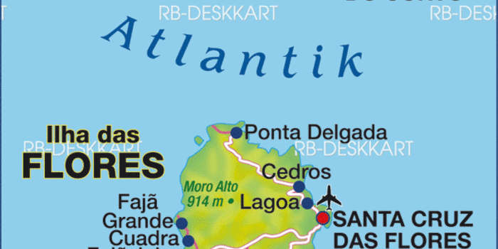 Map of Flores, Azores (Island in Portugal) | Welt-Atlas.de